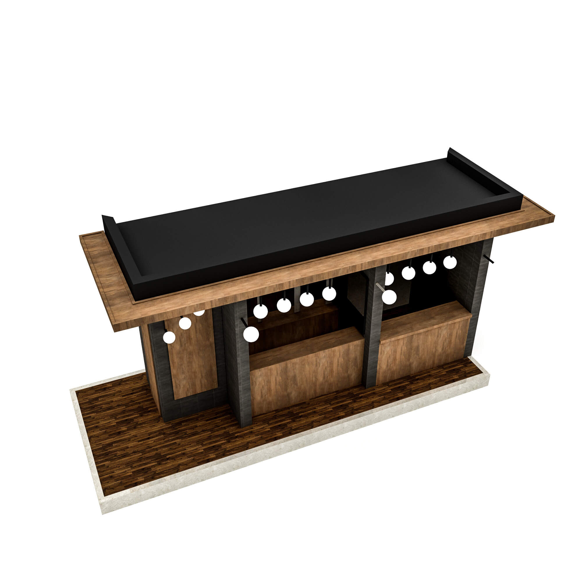 The Modern Garden Bar Low Poly 3D Model by nvere
