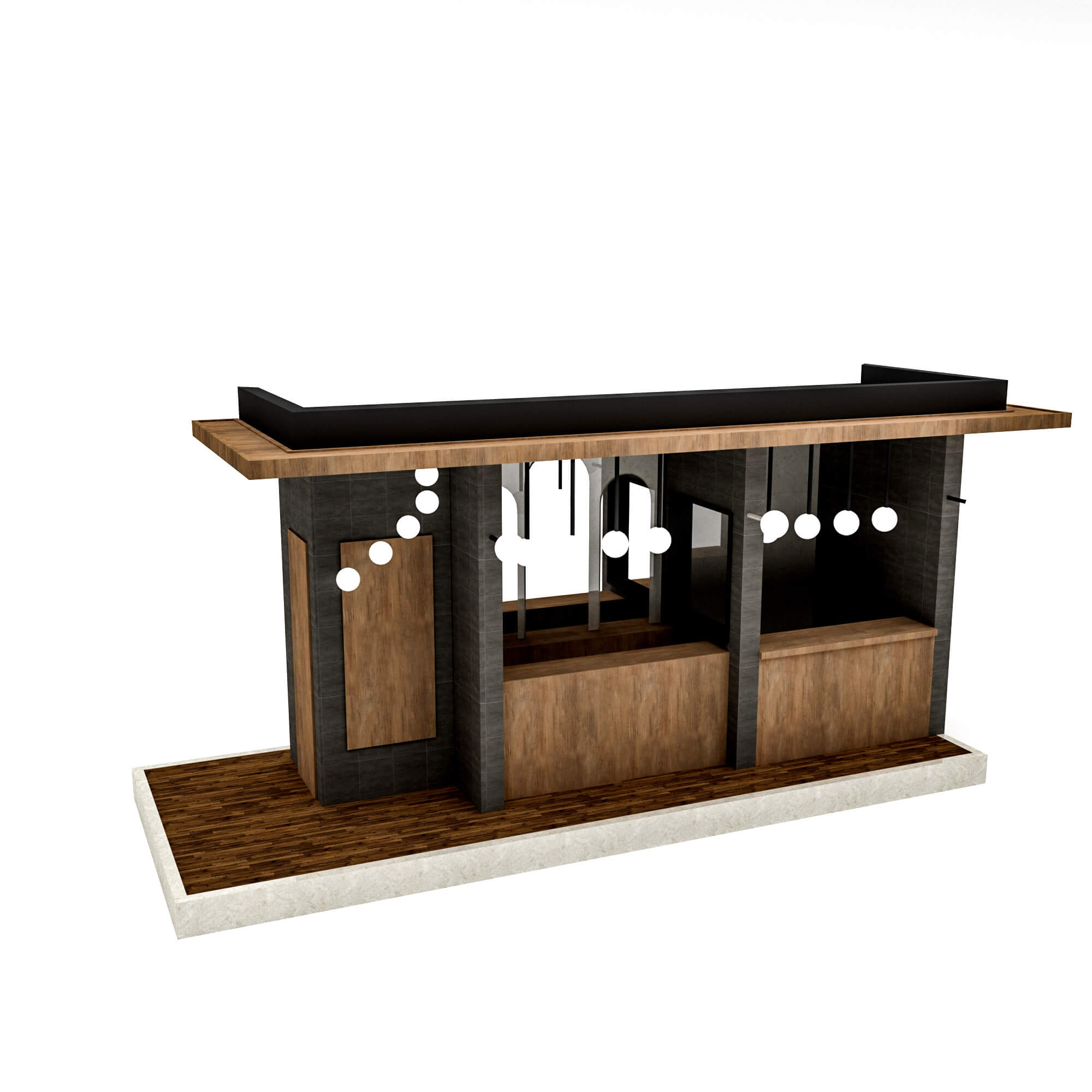 The Modern Garden Bar Low Poly 3D Model by nvere