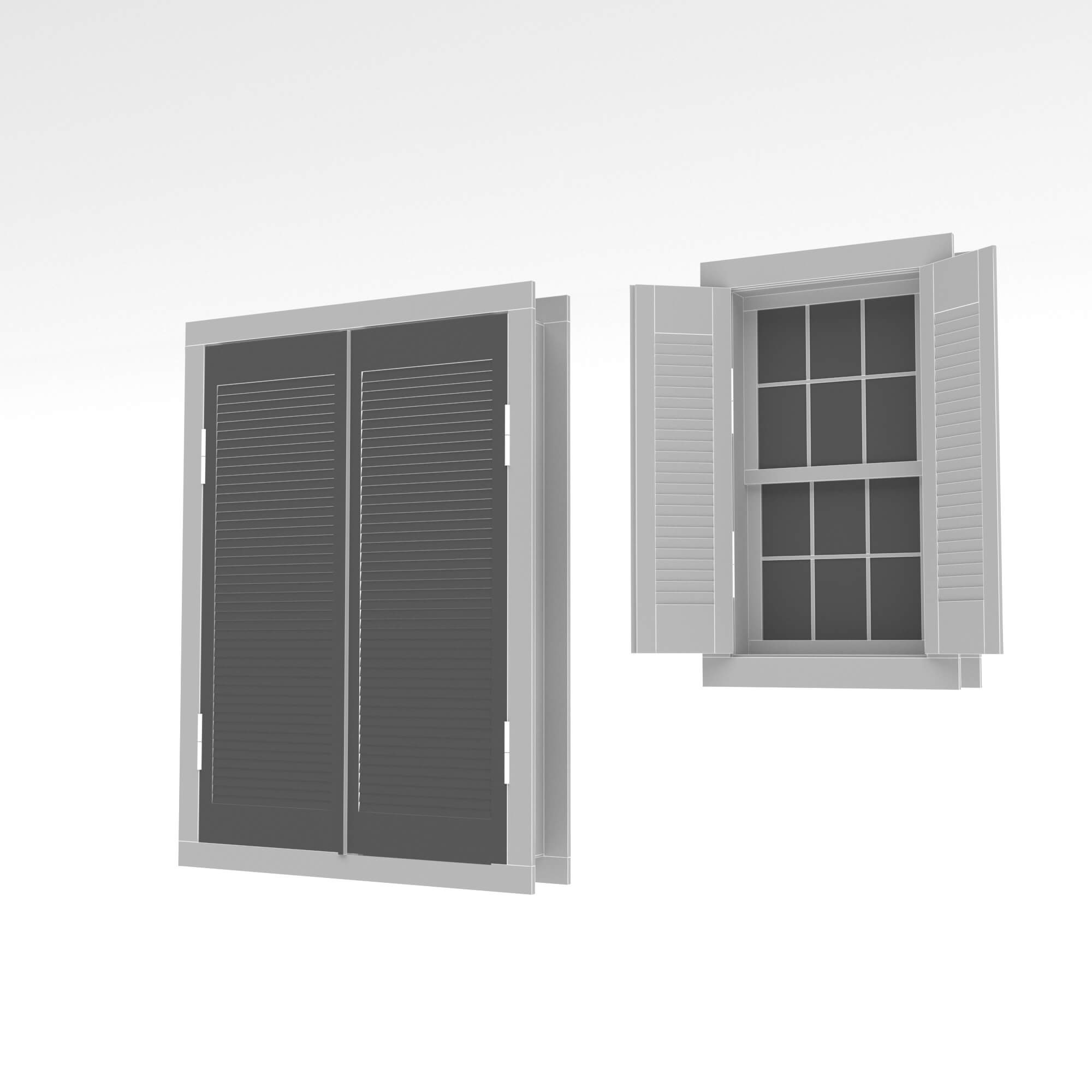 Village Window With Wooden Cover - 3D Model by nvere