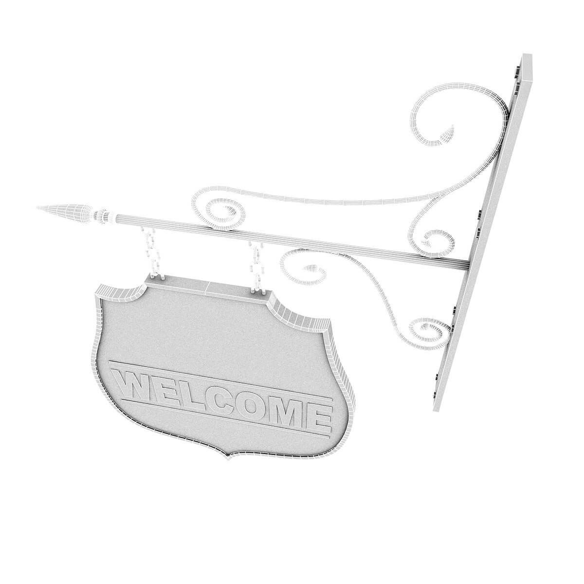 Welcome Sign - Free 3D Model by nvere