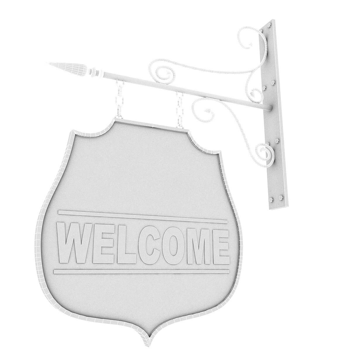Welcome Sign - Free 3D Model by nvere
