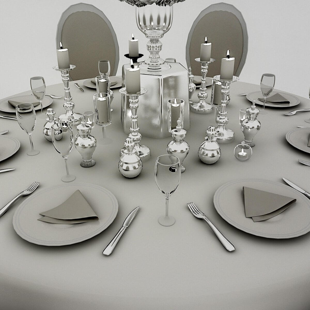 White Wedding Table - 3D Model by nvere