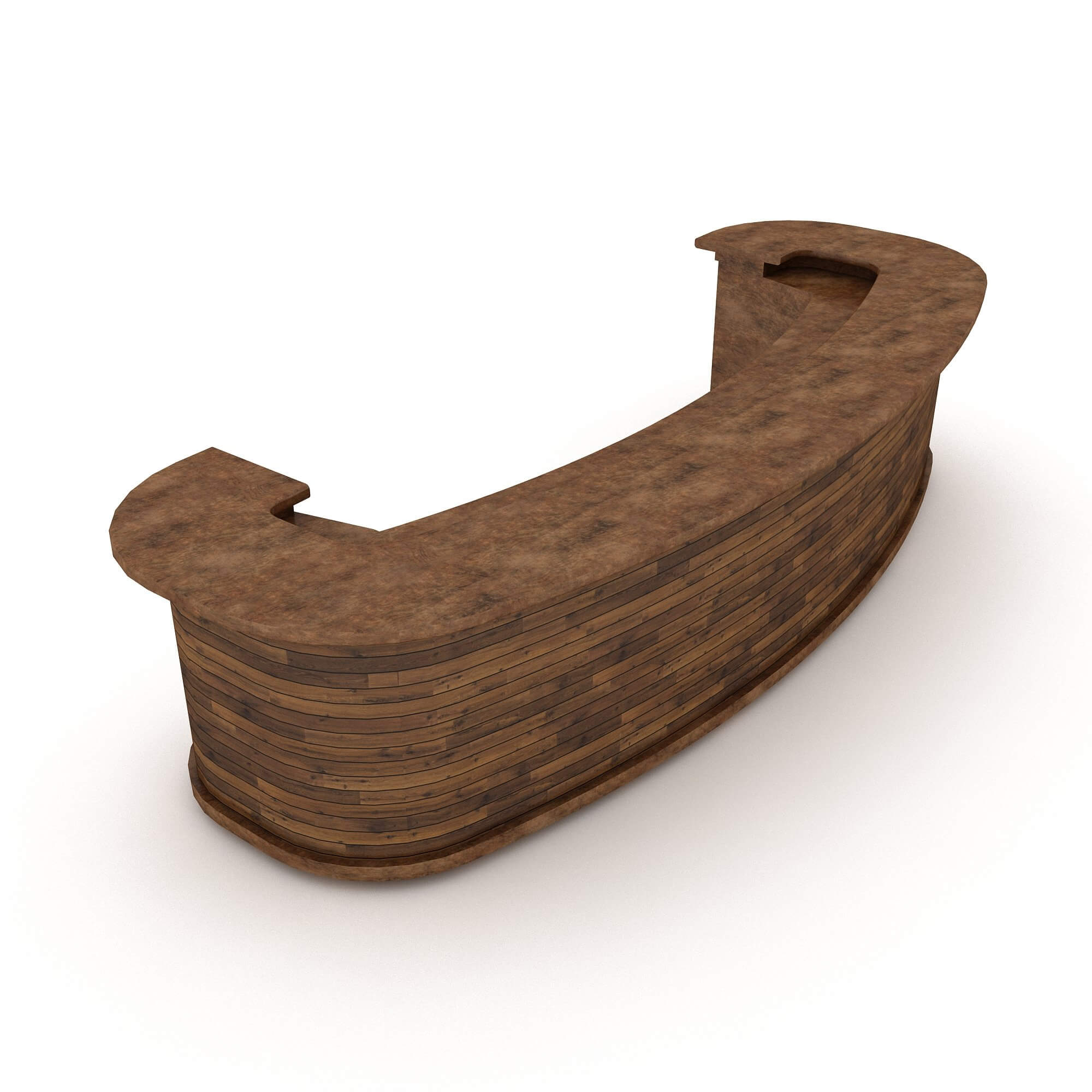 Wooden Reception Desk - 3D Model by nvere