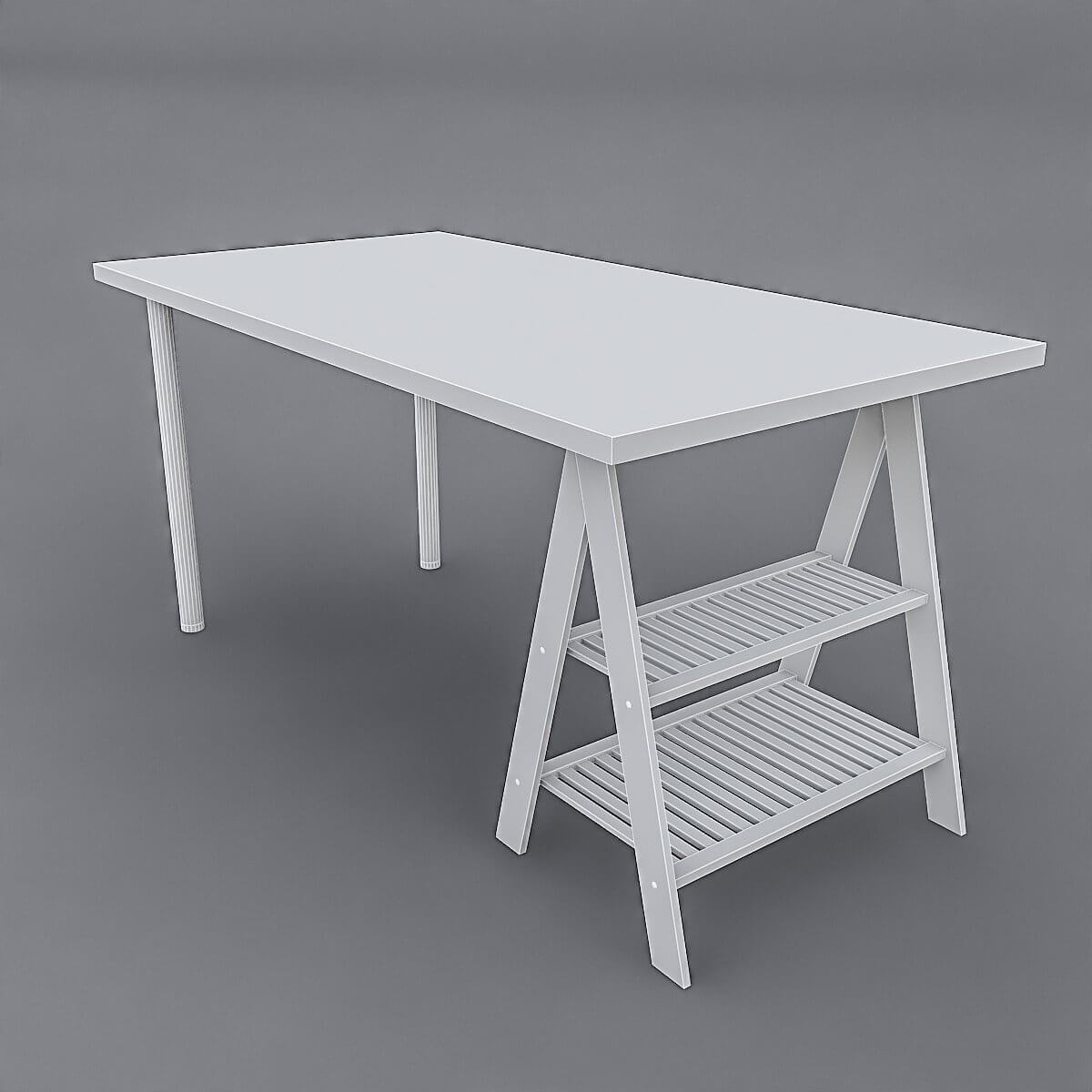 Wooden Work Table - 3D Model by nvere