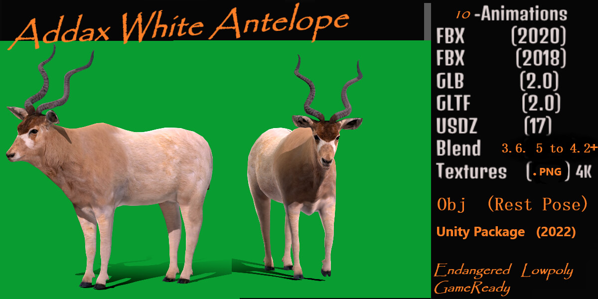 Addax Antelope - 3D Model by Nyilonelycompany