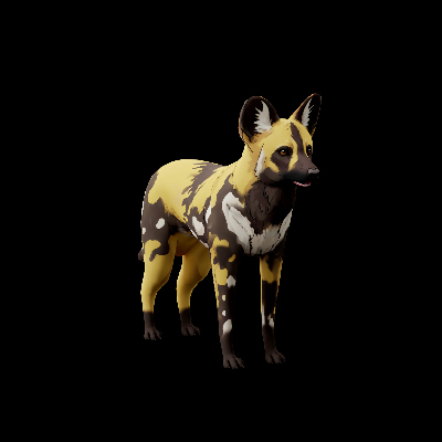 African Wild Dog Stylized - 3D Model by Nyilonelycompany