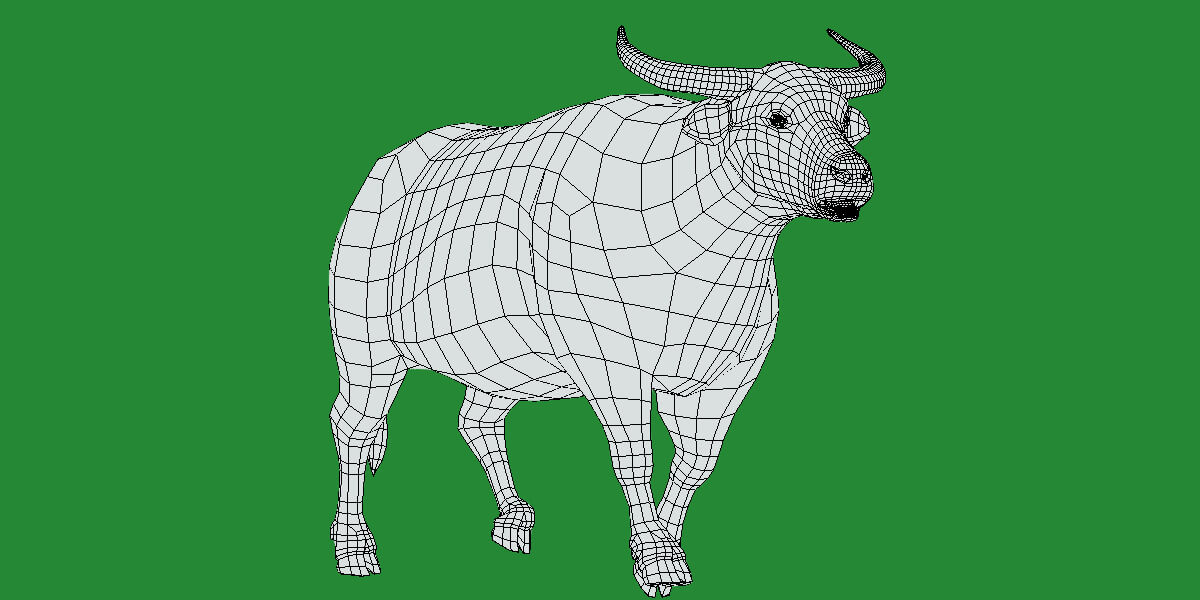 Asian Water Buffalo - 3D Model by Nyilonelycompany