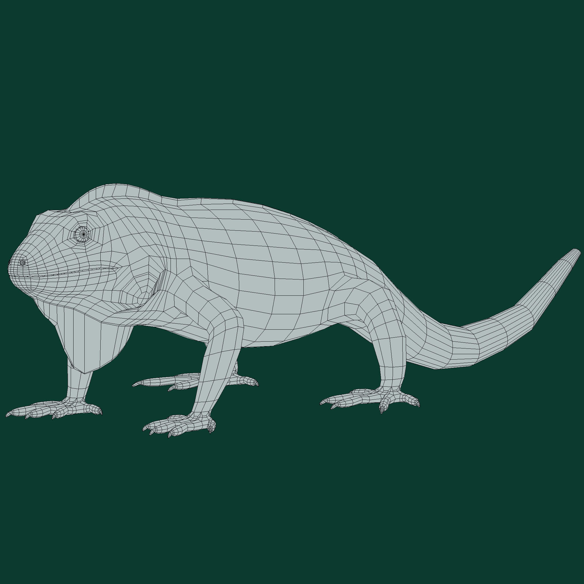 Fiji Banded Iguana Endangered Reptile - 3D Model by Nyilonelycompany