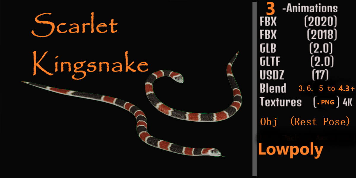 Scarlet Kingsnake - 3D Model by Nyilonelycompany