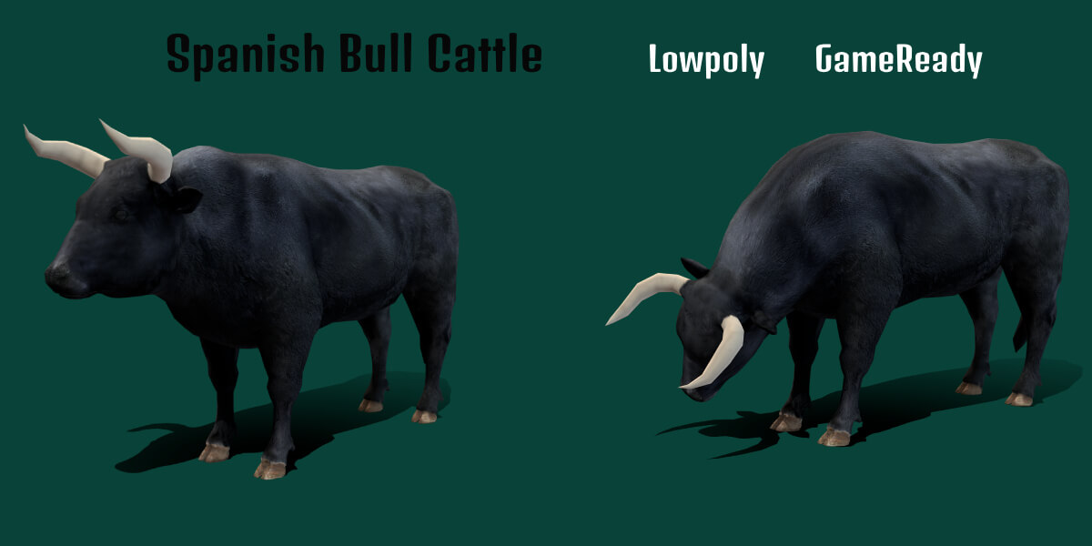 Spanish Bull Cattle Animal - 3D Model by Nyilonelycompany