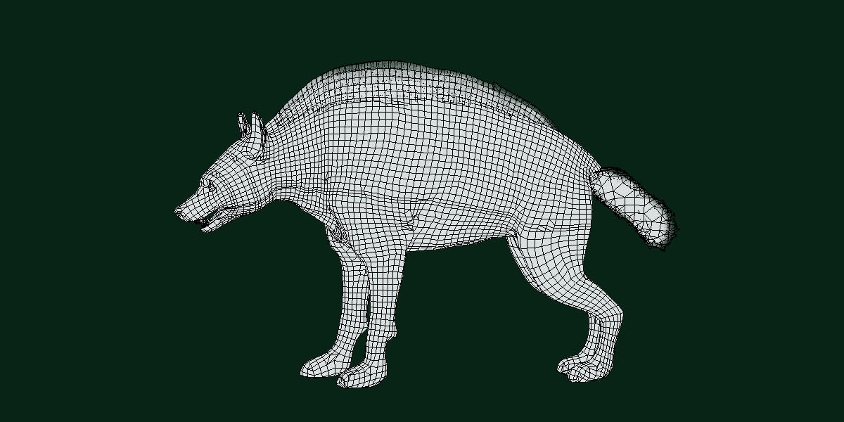 Striped Hyena Male Animal - 3D Model by Nyilonelycompany