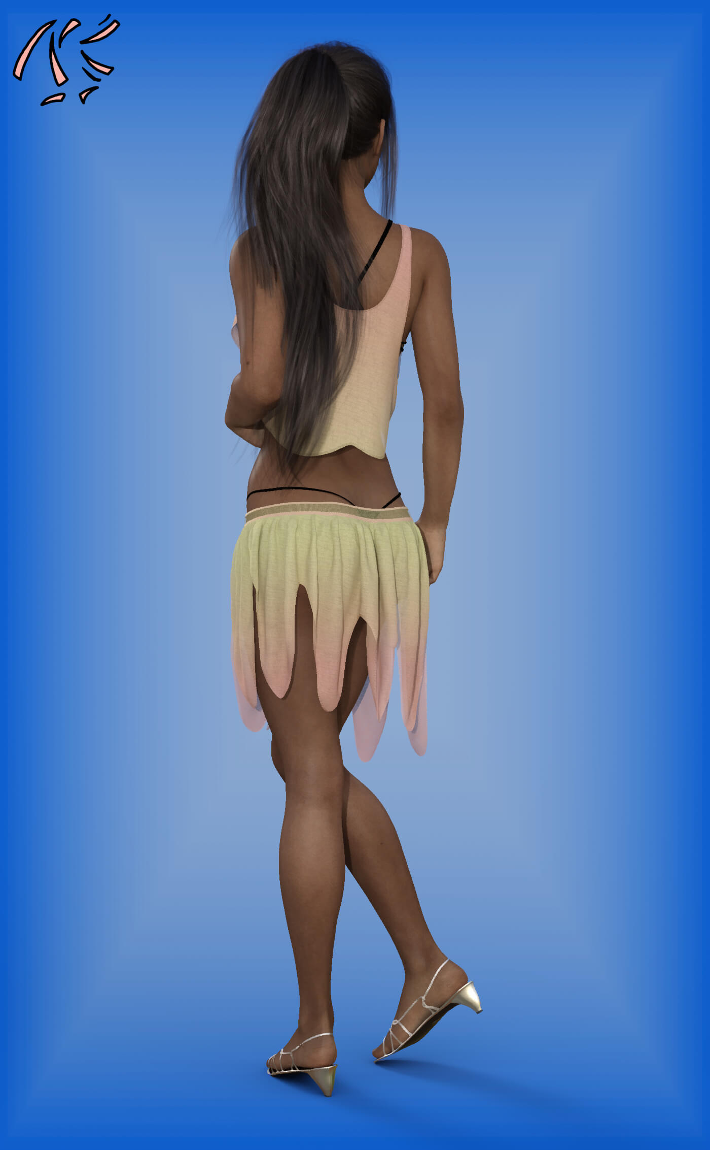 NCS dForce Peach-Outfit for G8F Daz Content by Nyracaidra