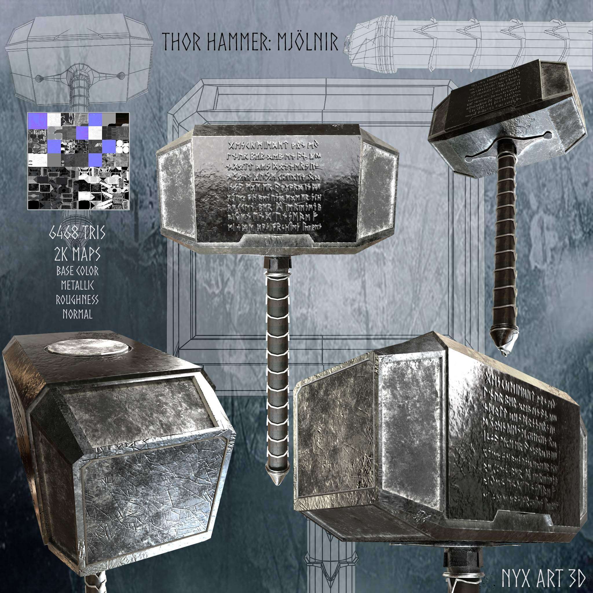 Thor's Hammer - 3D Model by Obi