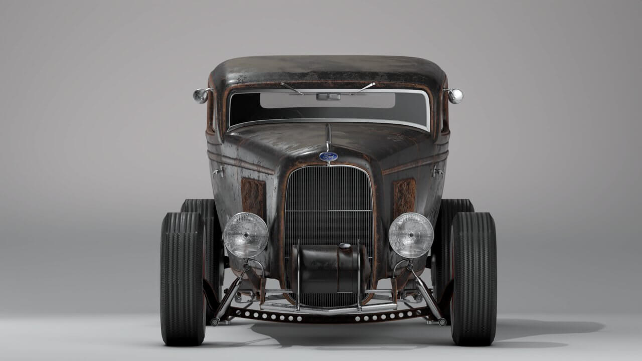 1932 Ford 3 Windows Modified Rat-Rod 3D Model by obre76
