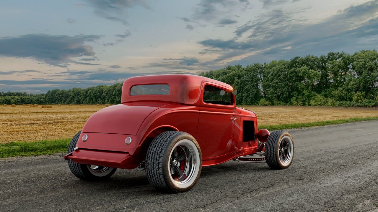 1932 Ford 3 window Modified Hot-Rod 3D Model by obre76