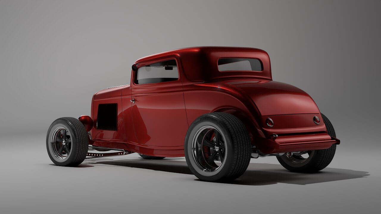 1932 Ford 3 window Modified Hot-Rod 3D Model by obre76