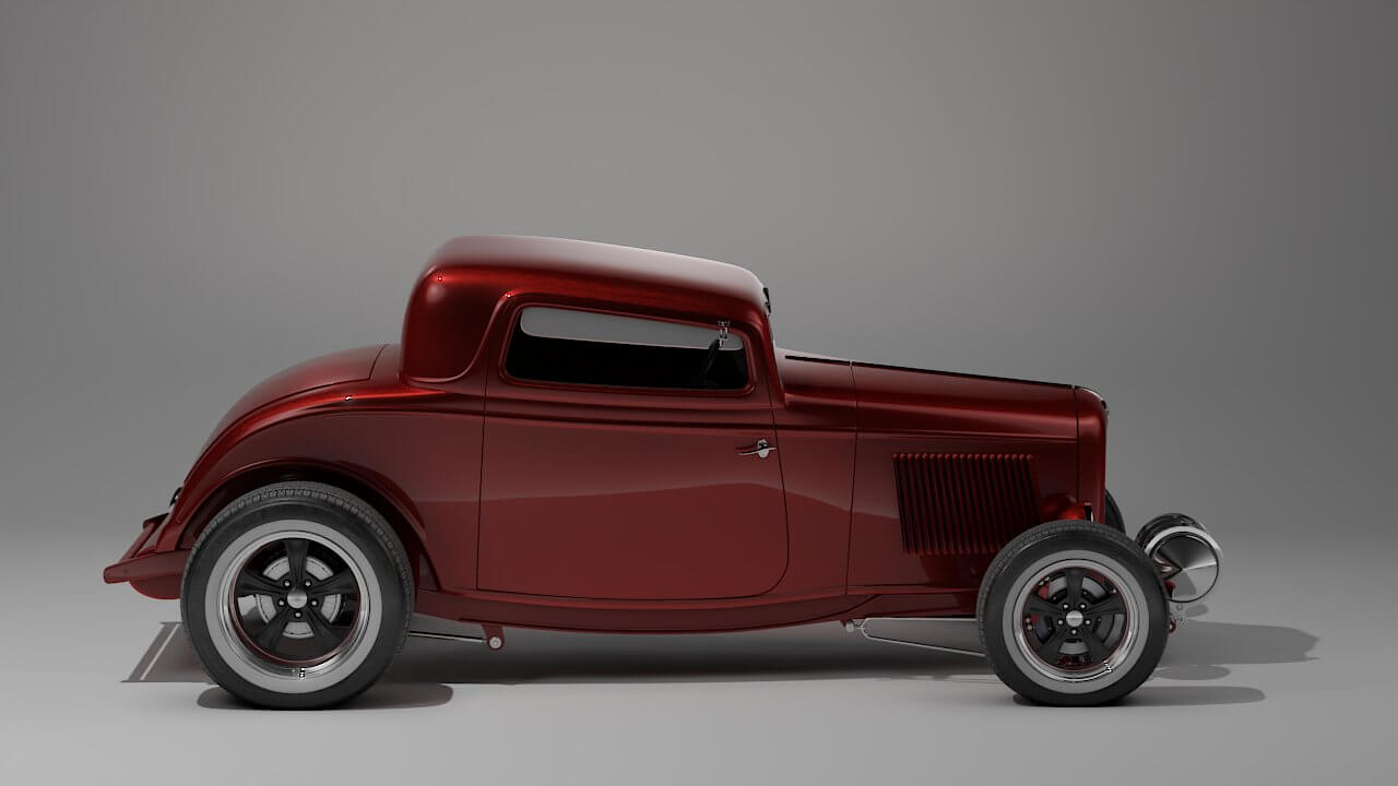1932 Ford 3 window Modified Hot-Rod 3D Model by obre76