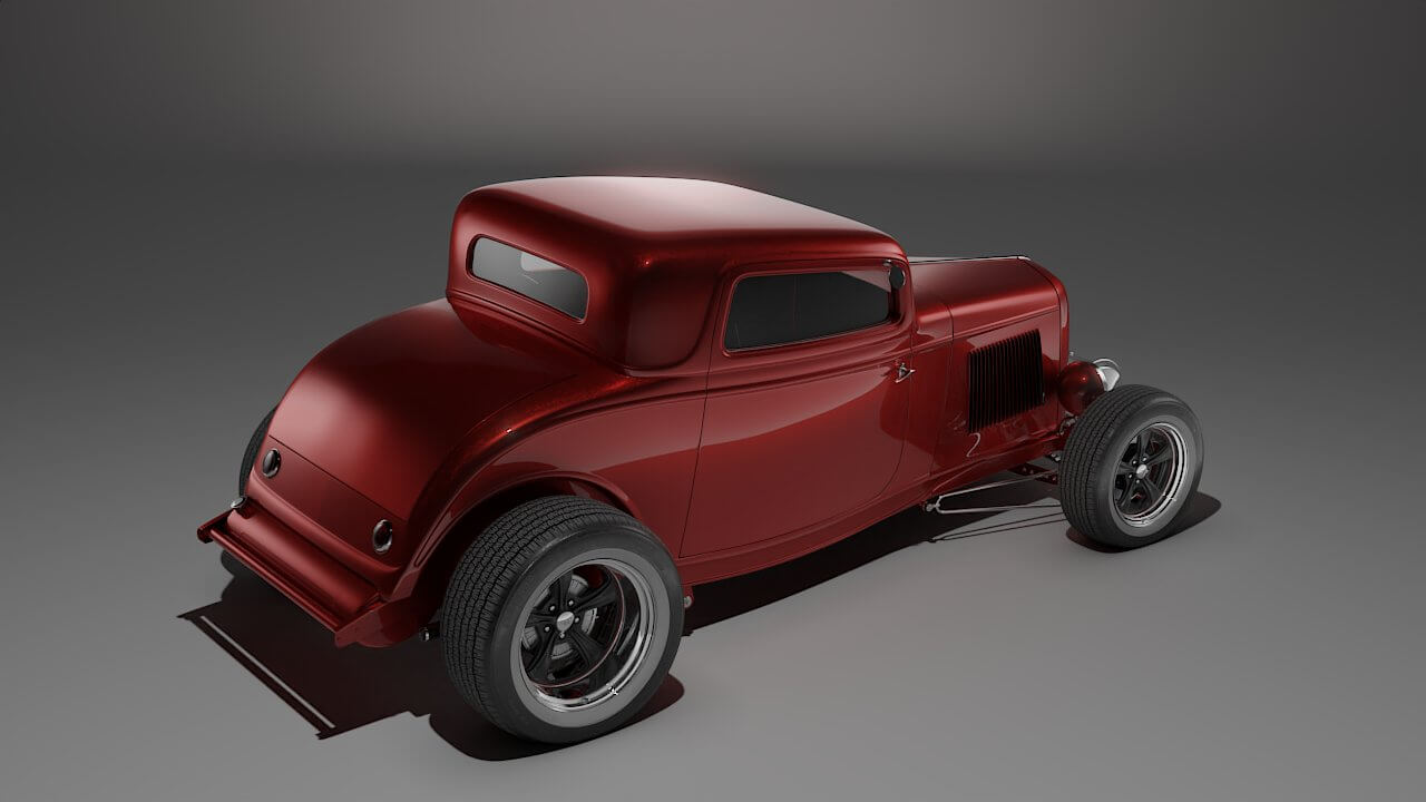 1932 Ford 3 window Modified Hot-Rod 3D Model by obre76