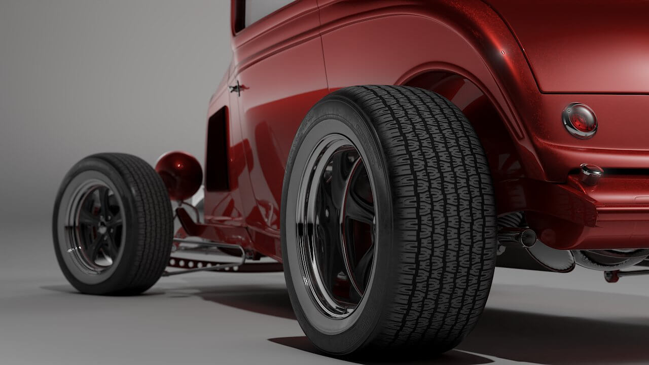 1932 Ford 3 window Modified Hot-Rod 3D Model by obre76