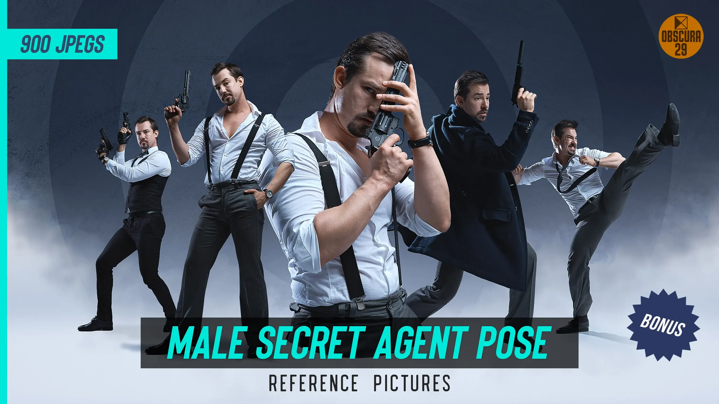 900 Male Secret Agent Pose Reference Pictures by obscura_29