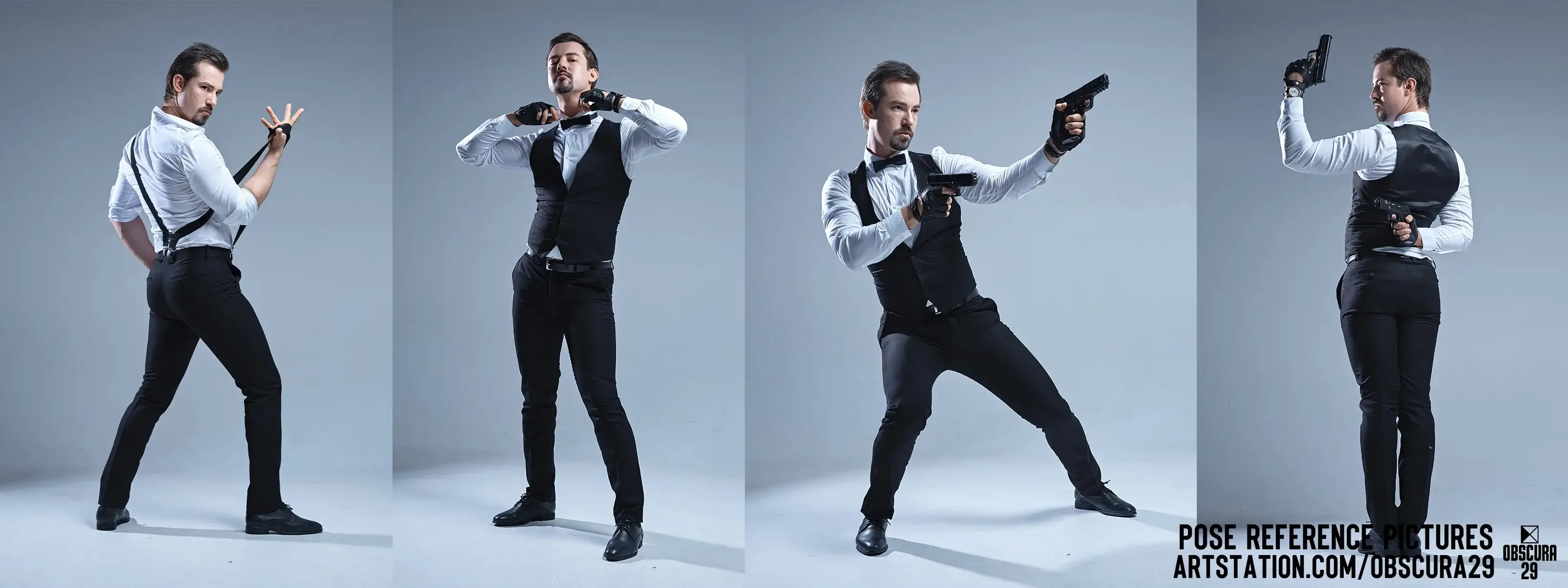 900 Male Secret Agent Pose Reference Pictures by obscura_29