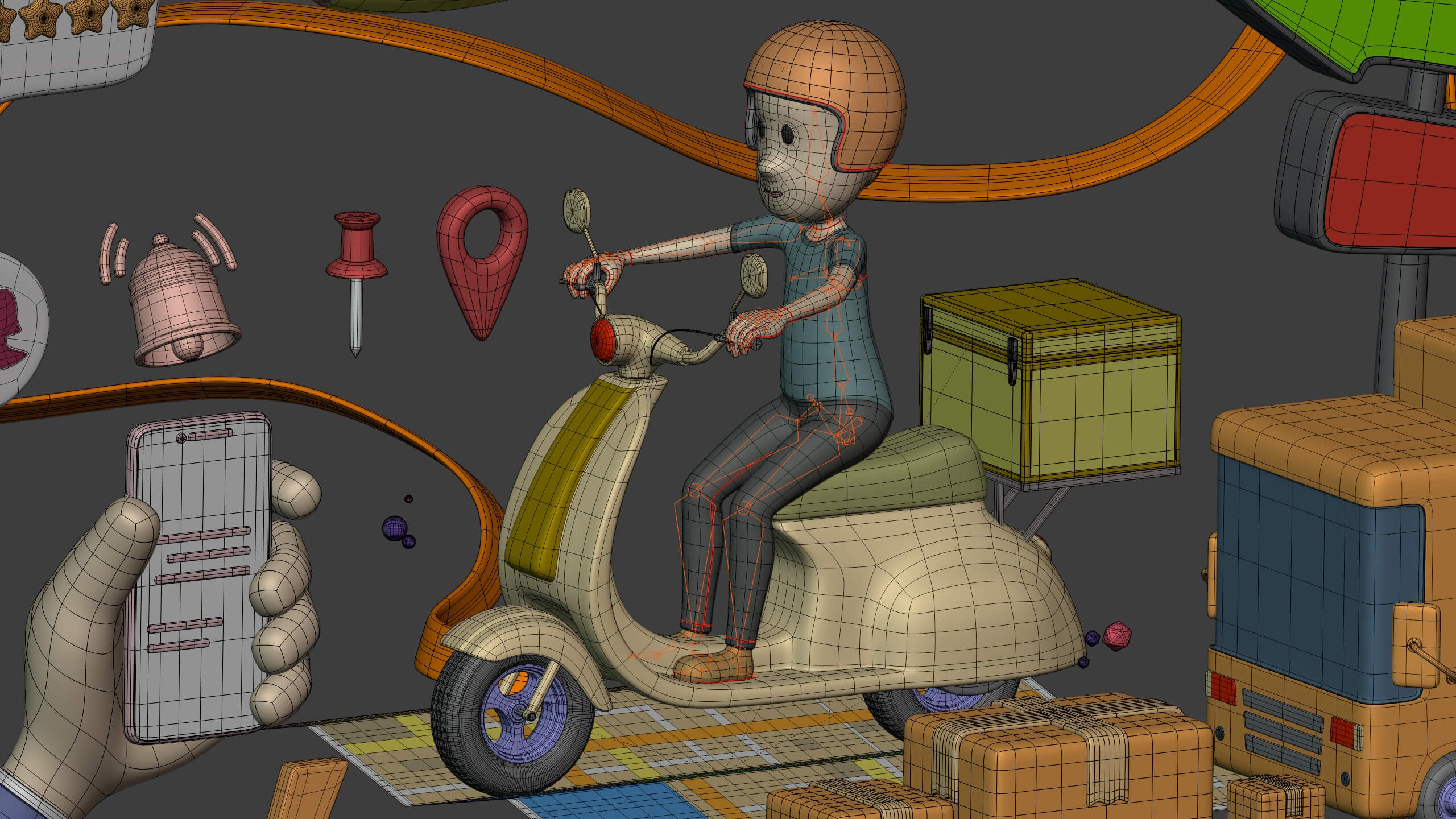 Cartoon 3D Transport Scene by Ocstard