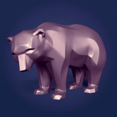 Abstract Bear Statue - 3D Model by Ocstard