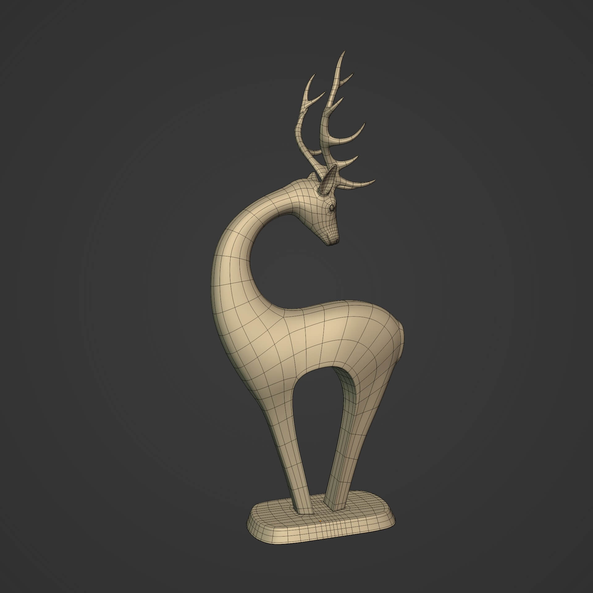 Abstract Deer Figurine -- Ready for 3D Printing by Ocstard