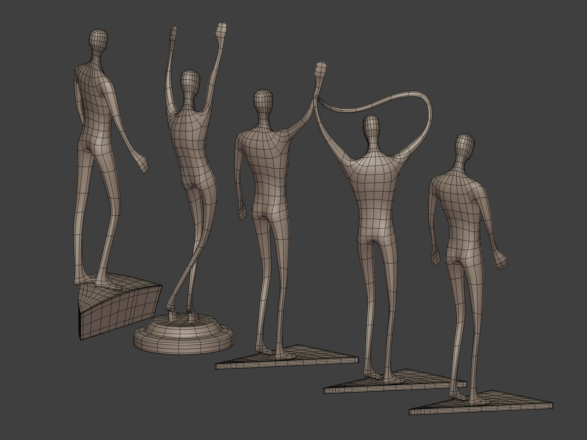 Abstract Man Statue Pack - 3D Model by Ocstard