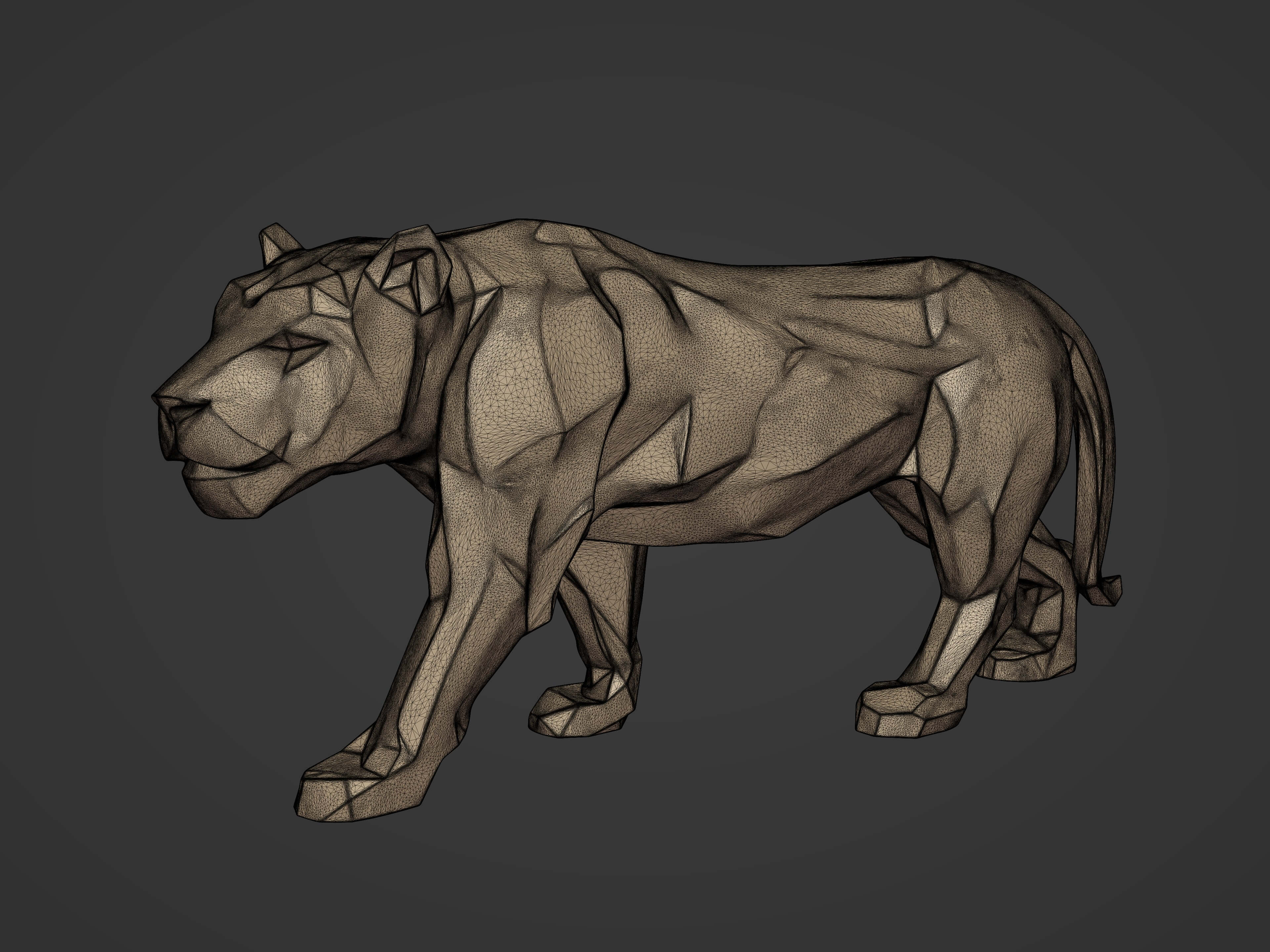 Abstract Leopard Figurine -- Ready for 3D Printing by Ocstard