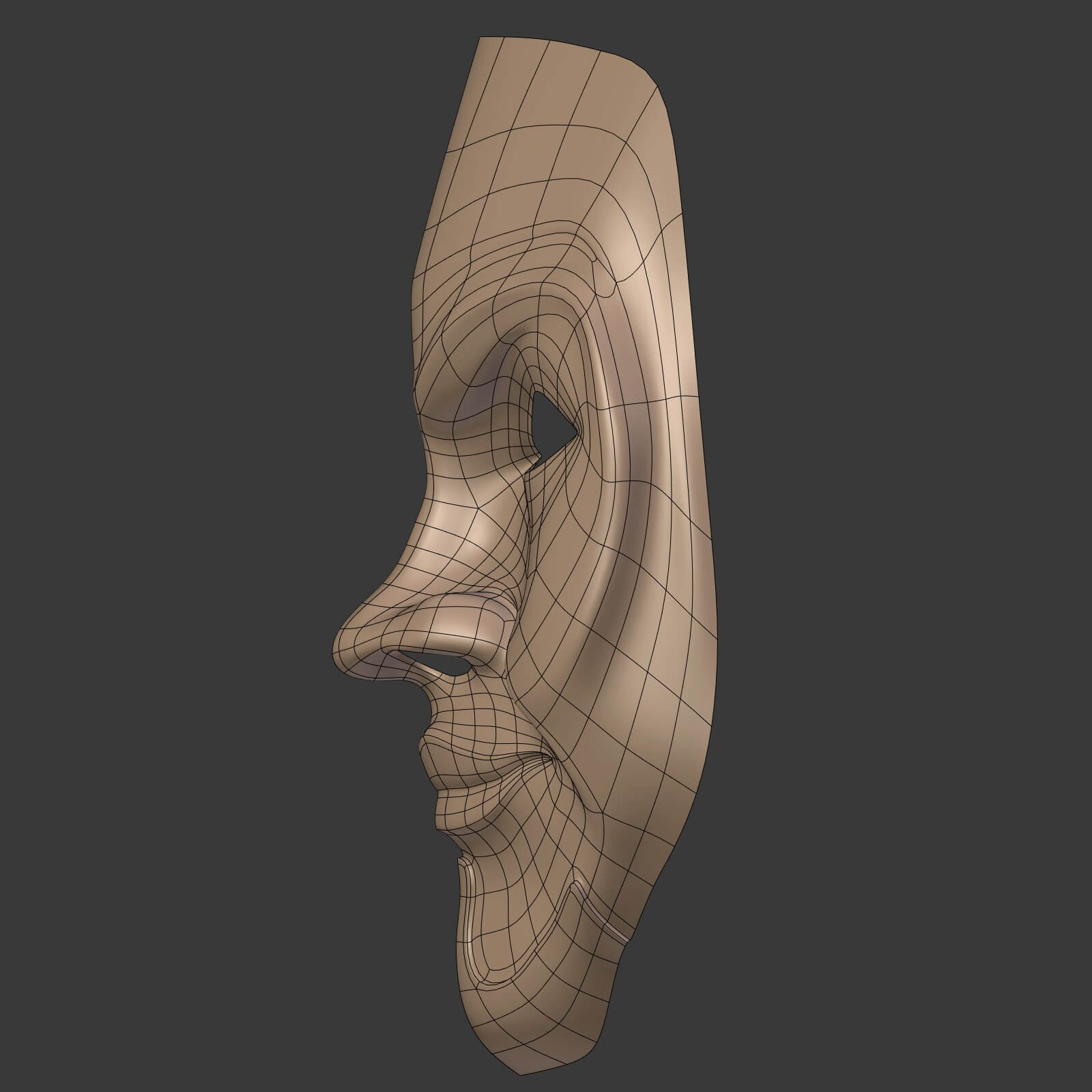 African Theater Mask - 3D Model by Ocstard