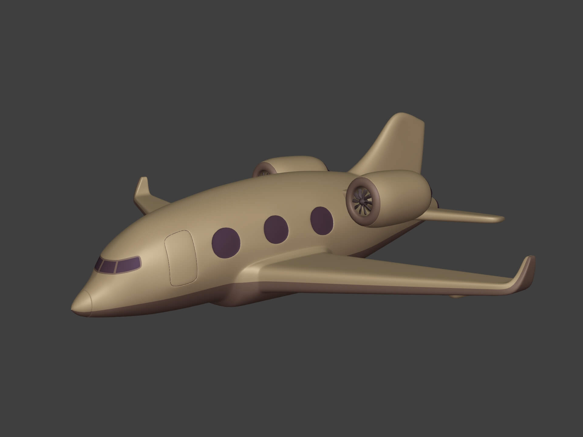 Cartoon Private Jet - 3D Model by Ocstard