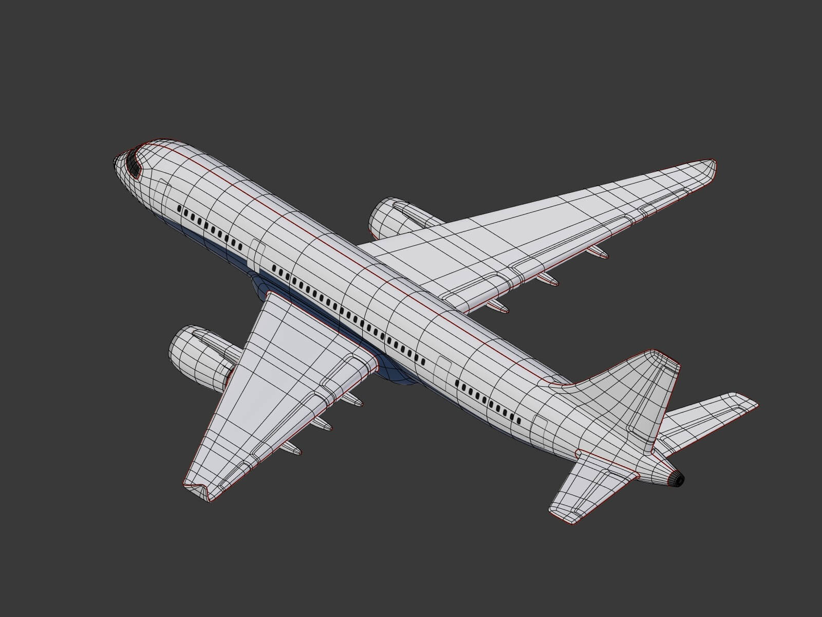 Generic Airliner - Low Poly 3D Model by Ocstard