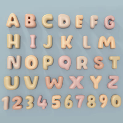 Alphabet Cartoon 2 - 3D Model by Ocstard
