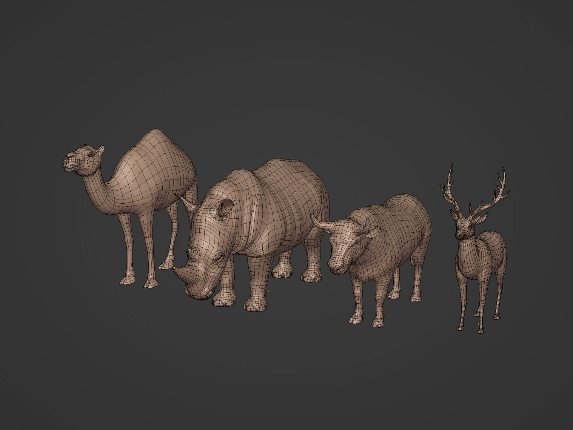 Animals Statues Pack - 3D Print Model by Ocstard