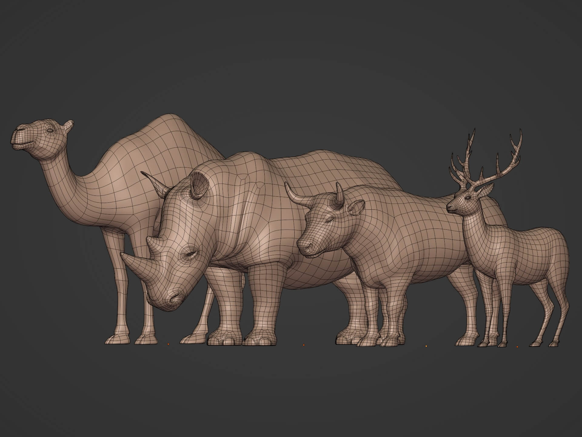 Animals Statues Pack - 3D Print Model by Ocstard