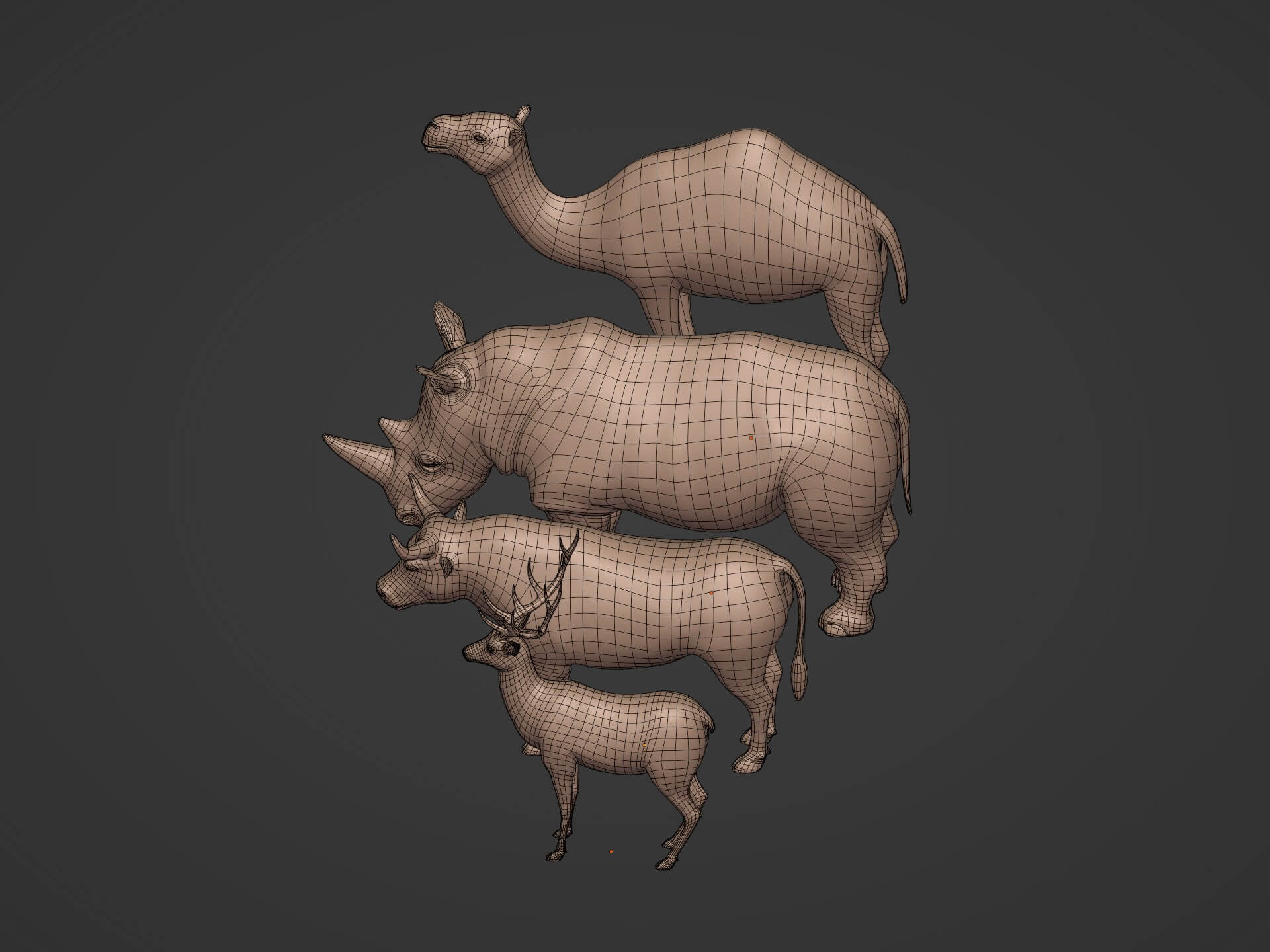 Animals Statues Pack - 3D Print Model by Ocstard