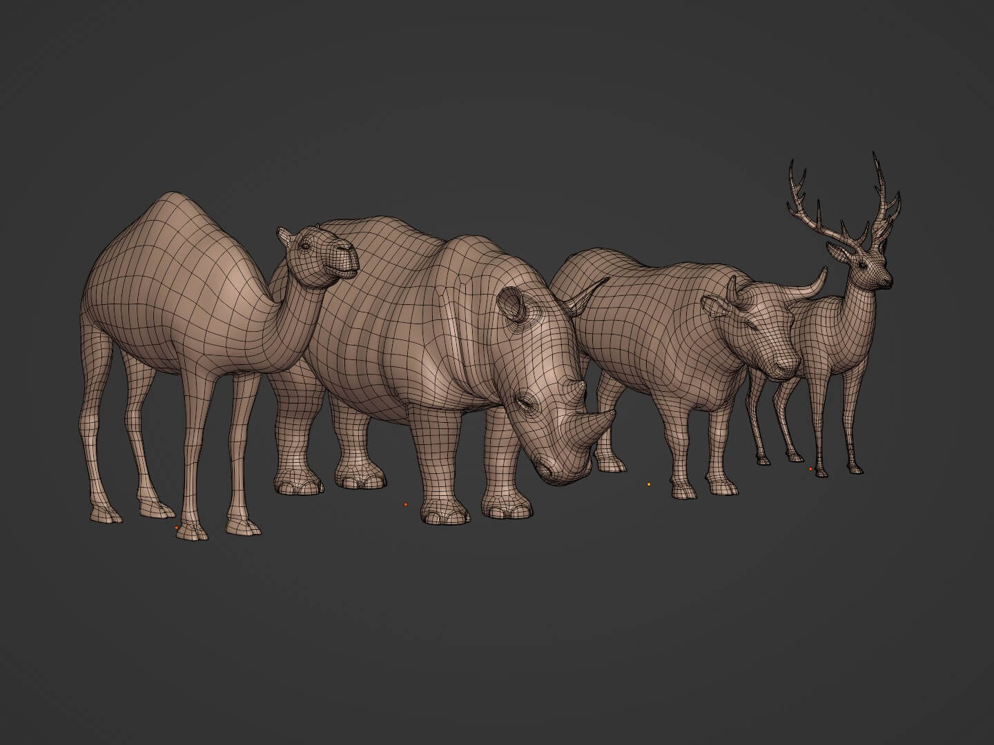 Animals Statues Pack - 3D Print Model by Ocstard