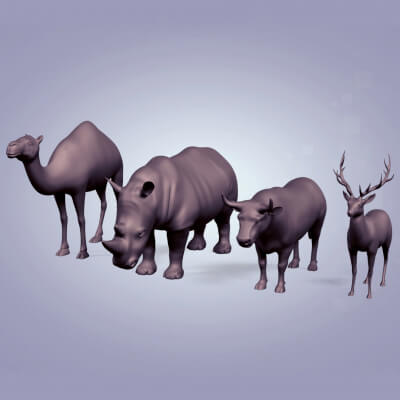 Animals Statues Pack - 3D Print Model by Ocstard