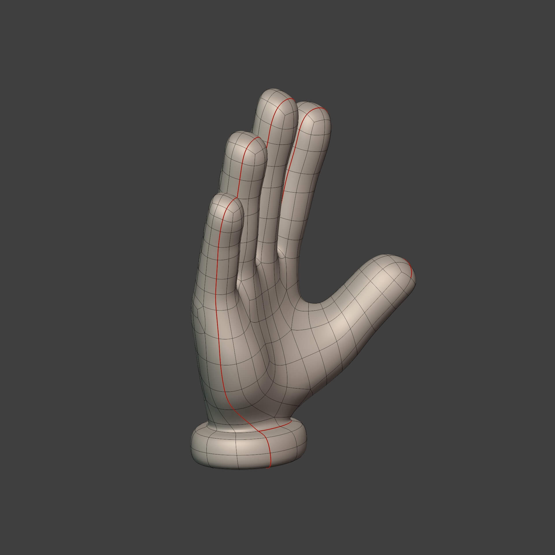 Cartoon Hand - Four Fingers 3D Model by Ocstard