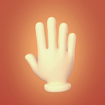 Cartoon Hand -- Rigged 3D Model by Ocstard