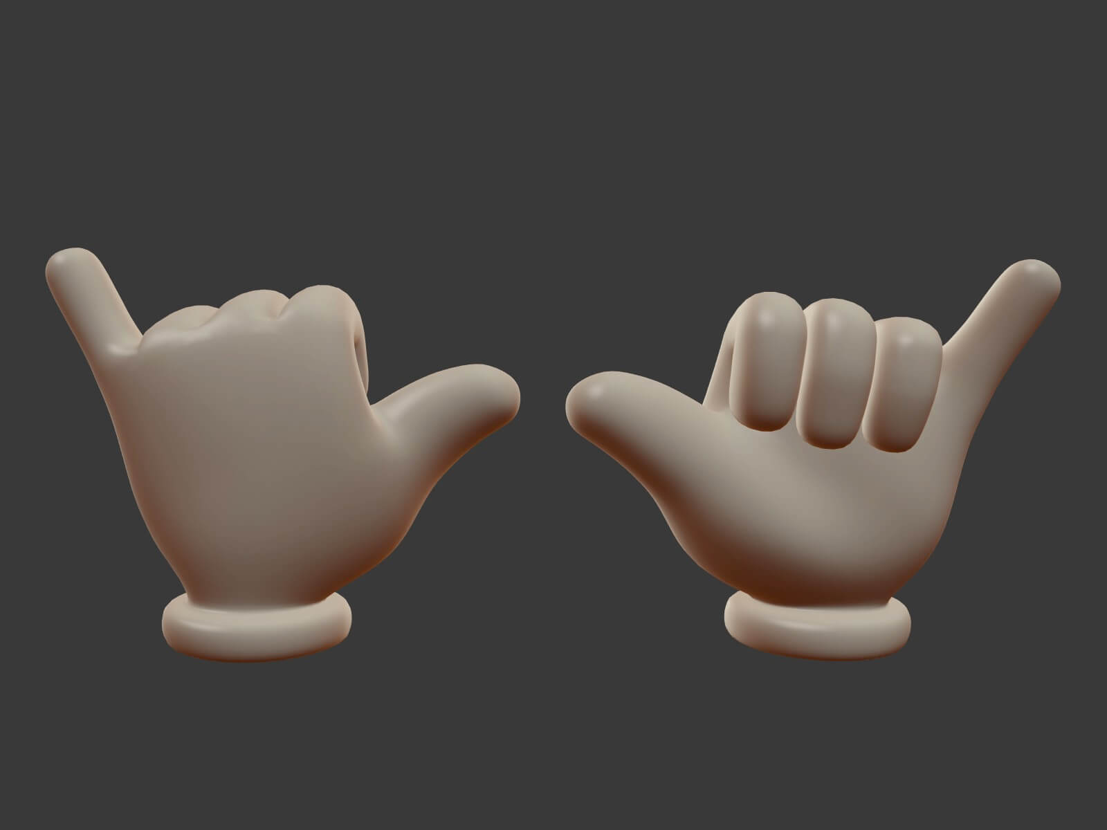 Hand Icon - Shaka Sign 3D Model by Ocstard