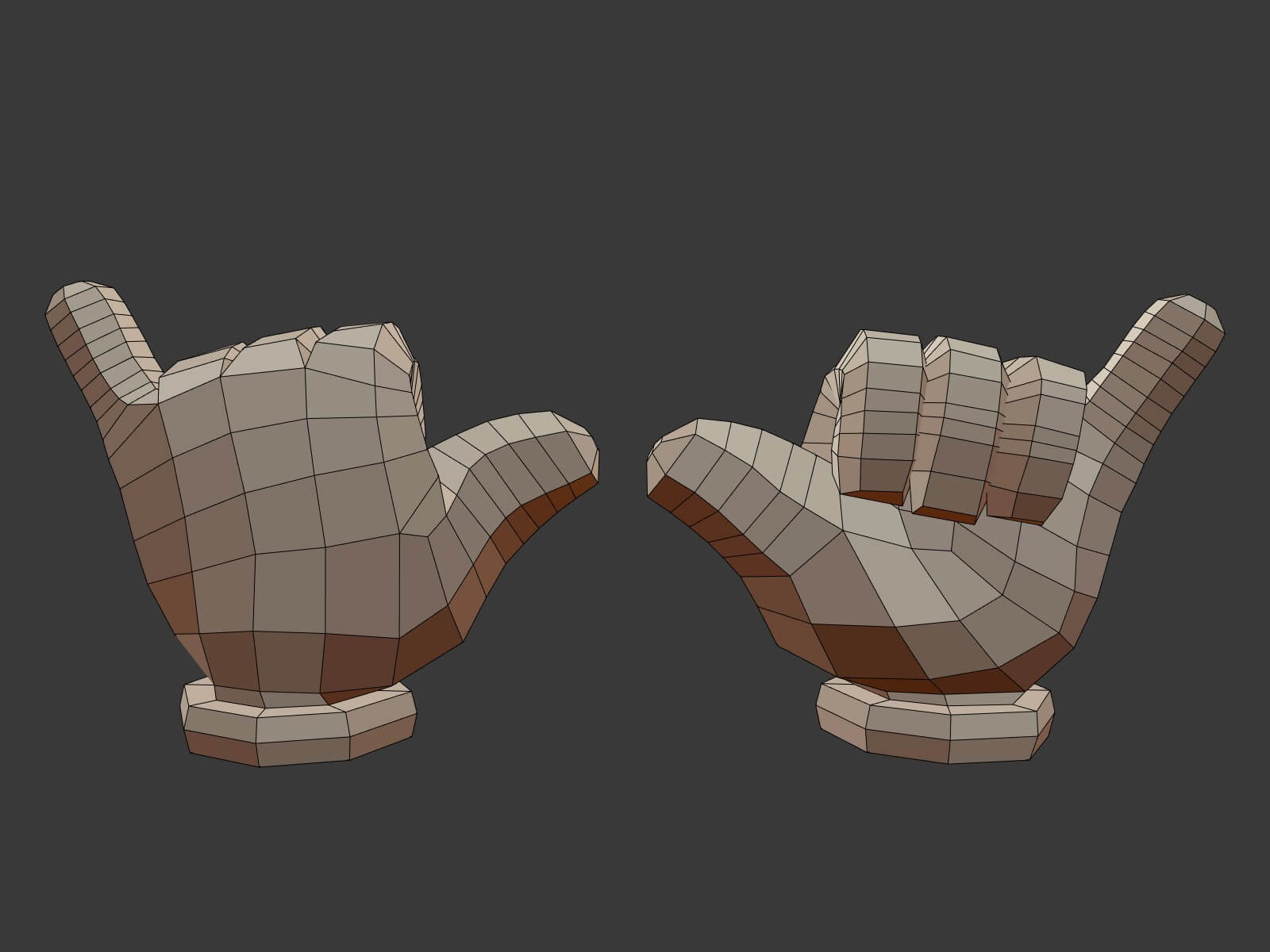 Hand Icon - Shaka Sign 3D Model by Ocstard