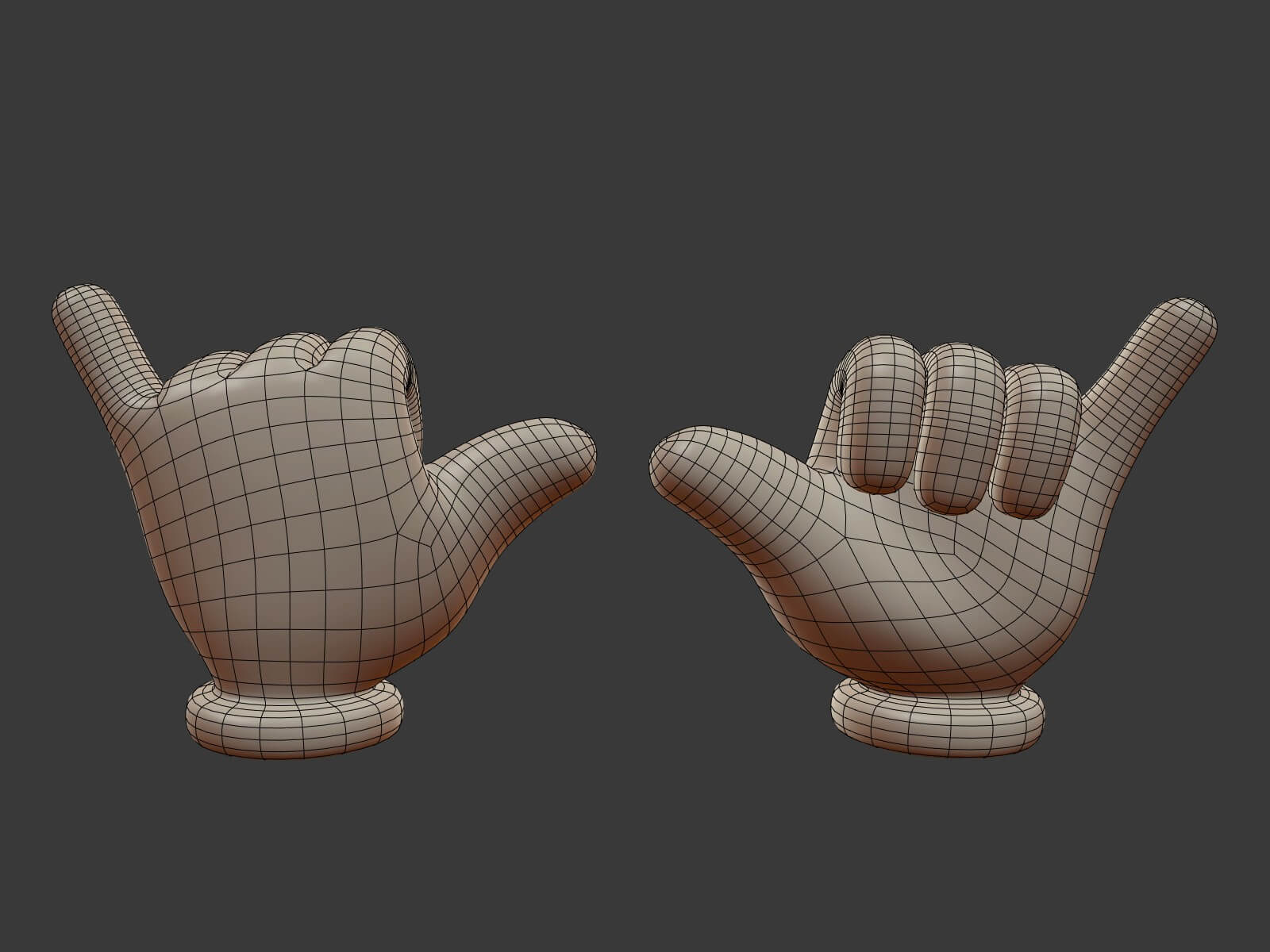 Hand Icon - Shaka Sign 3D Model by Ocstard