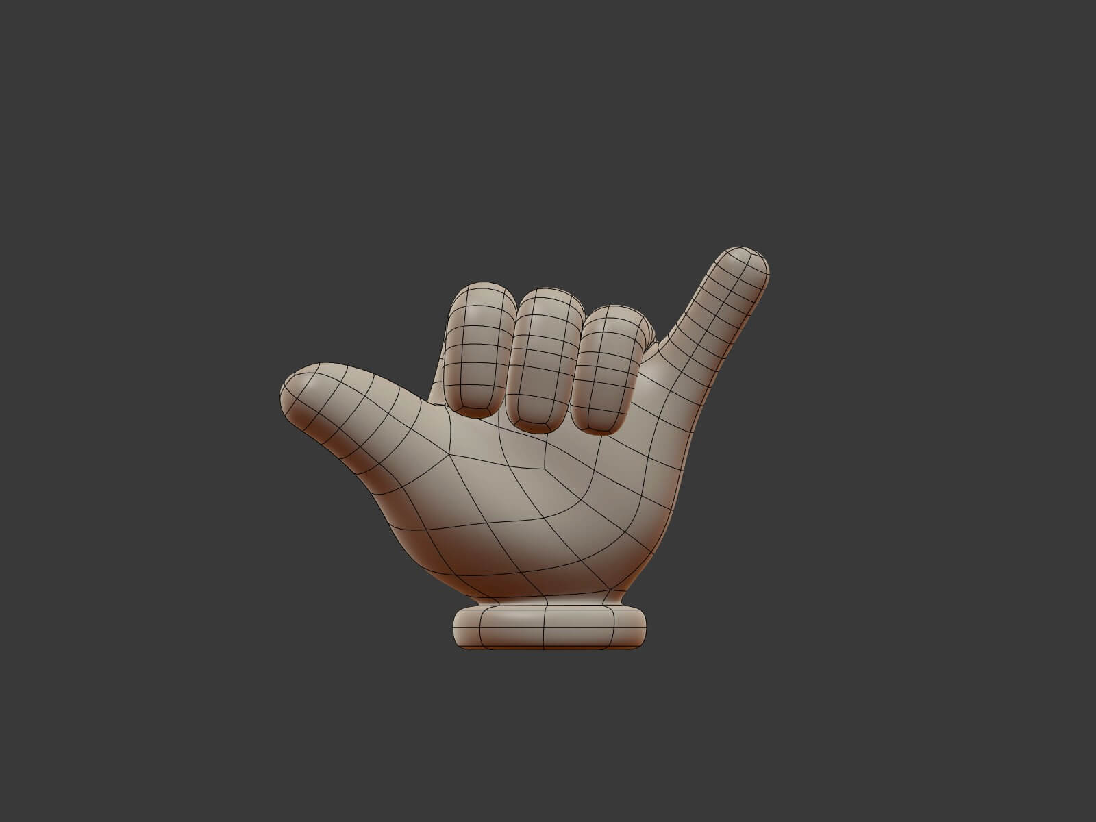 Hand Icon - Shaka Sign 3D Model by Ocstard