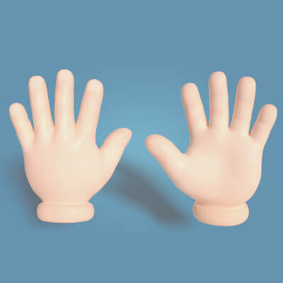 Cartoon Hand Textured - 3D Model by Ocstard
