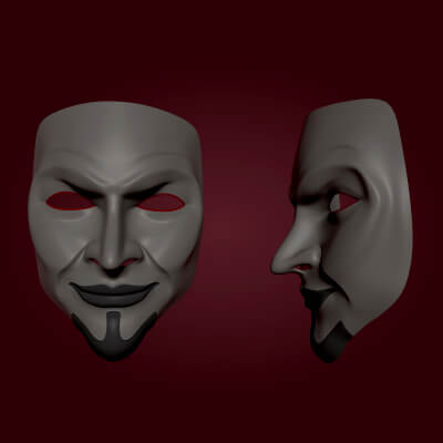Theater Mask V4 - 3D Model by Ocstard