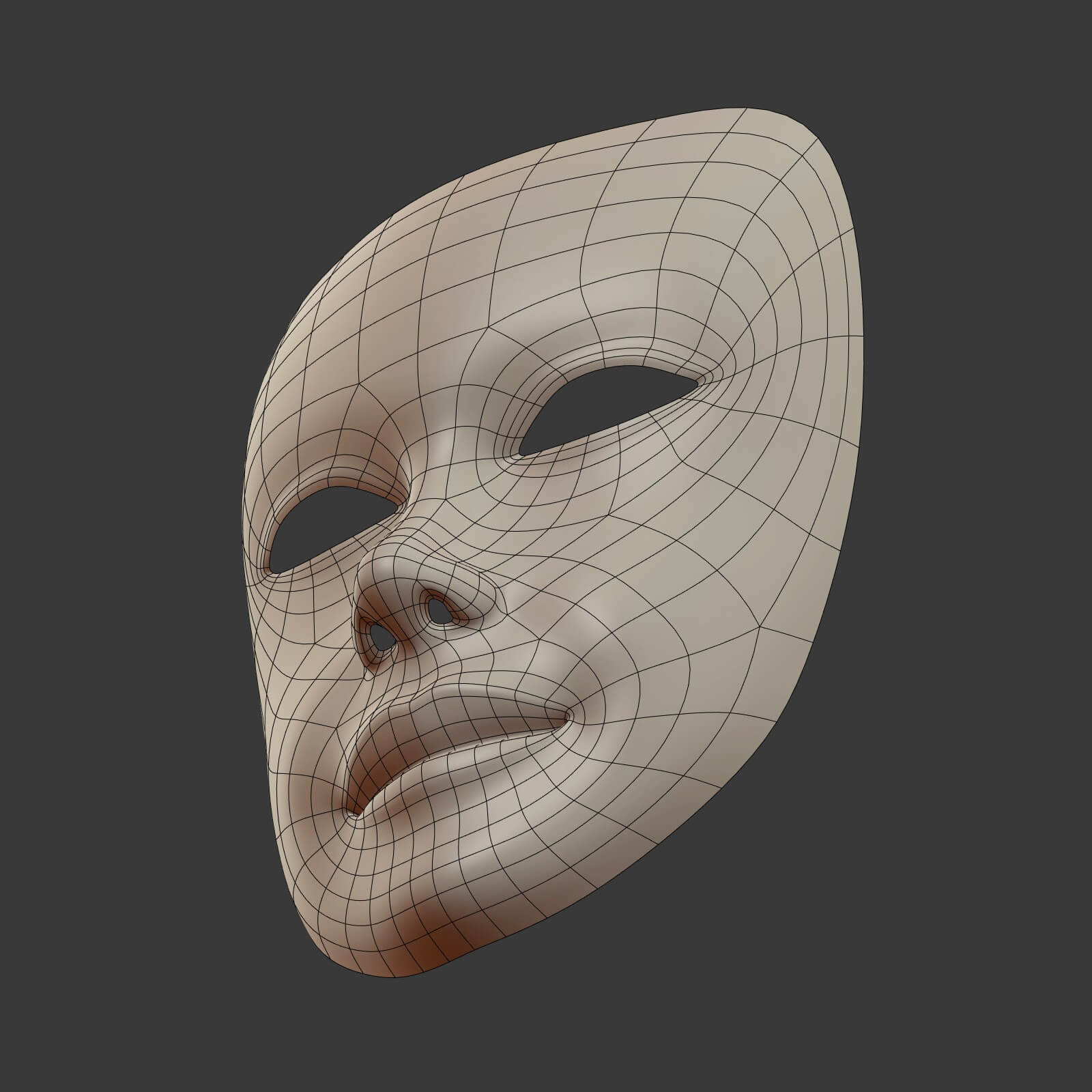 Female Theater Mask With Neutral Expressions - 3D Model by Ocstard