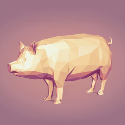 Low Poly Pig Figurine - 3D Model by Ocstard