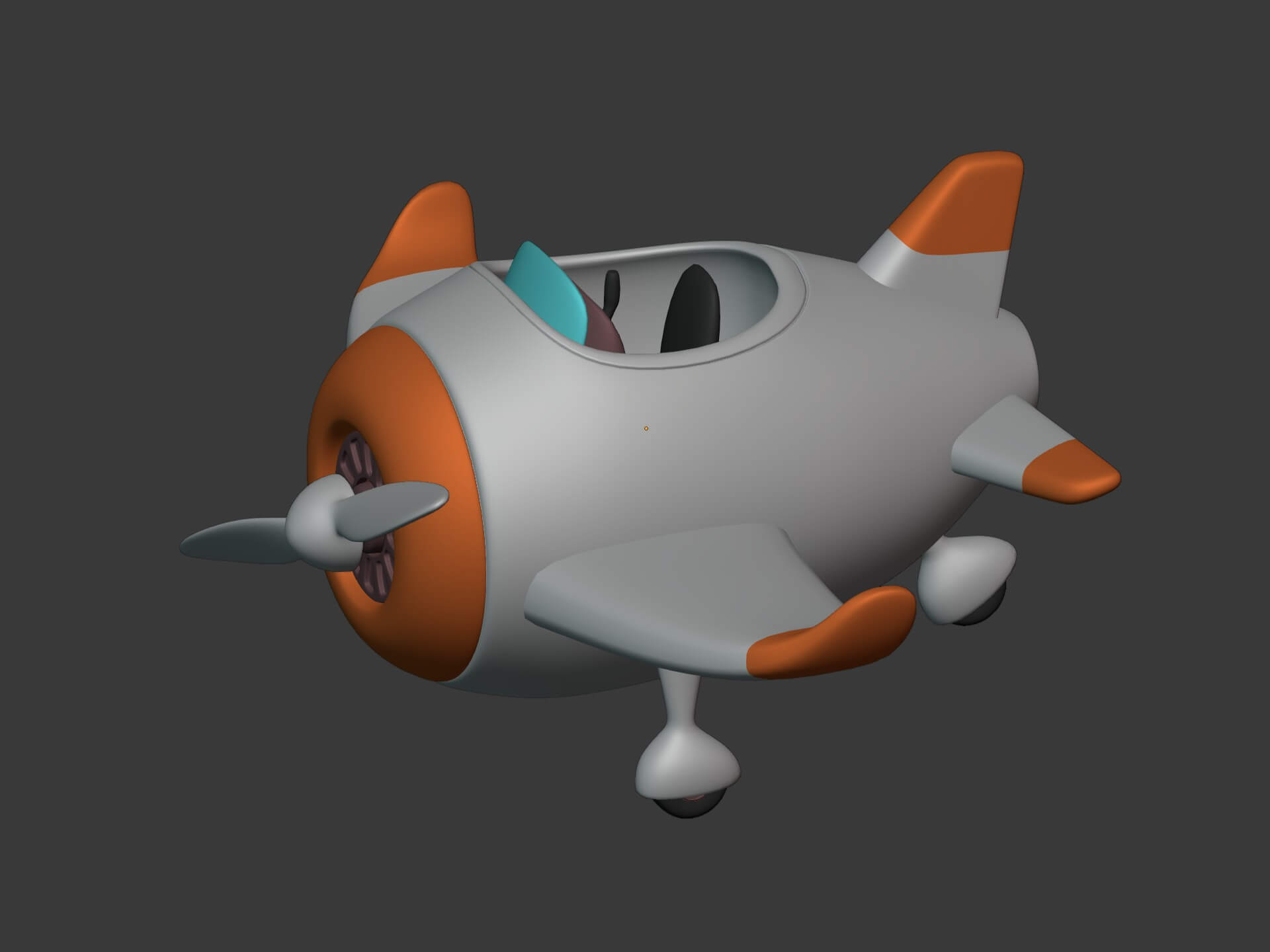 Cartoon Plane - 3D Model by Ocstard